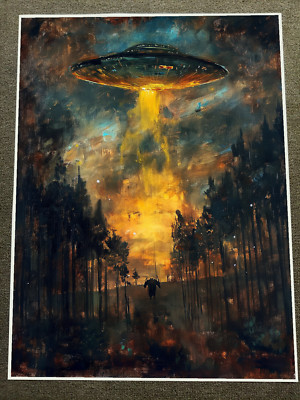 Van Gogh Style Alien Abduction Poster 18x24in | eBay