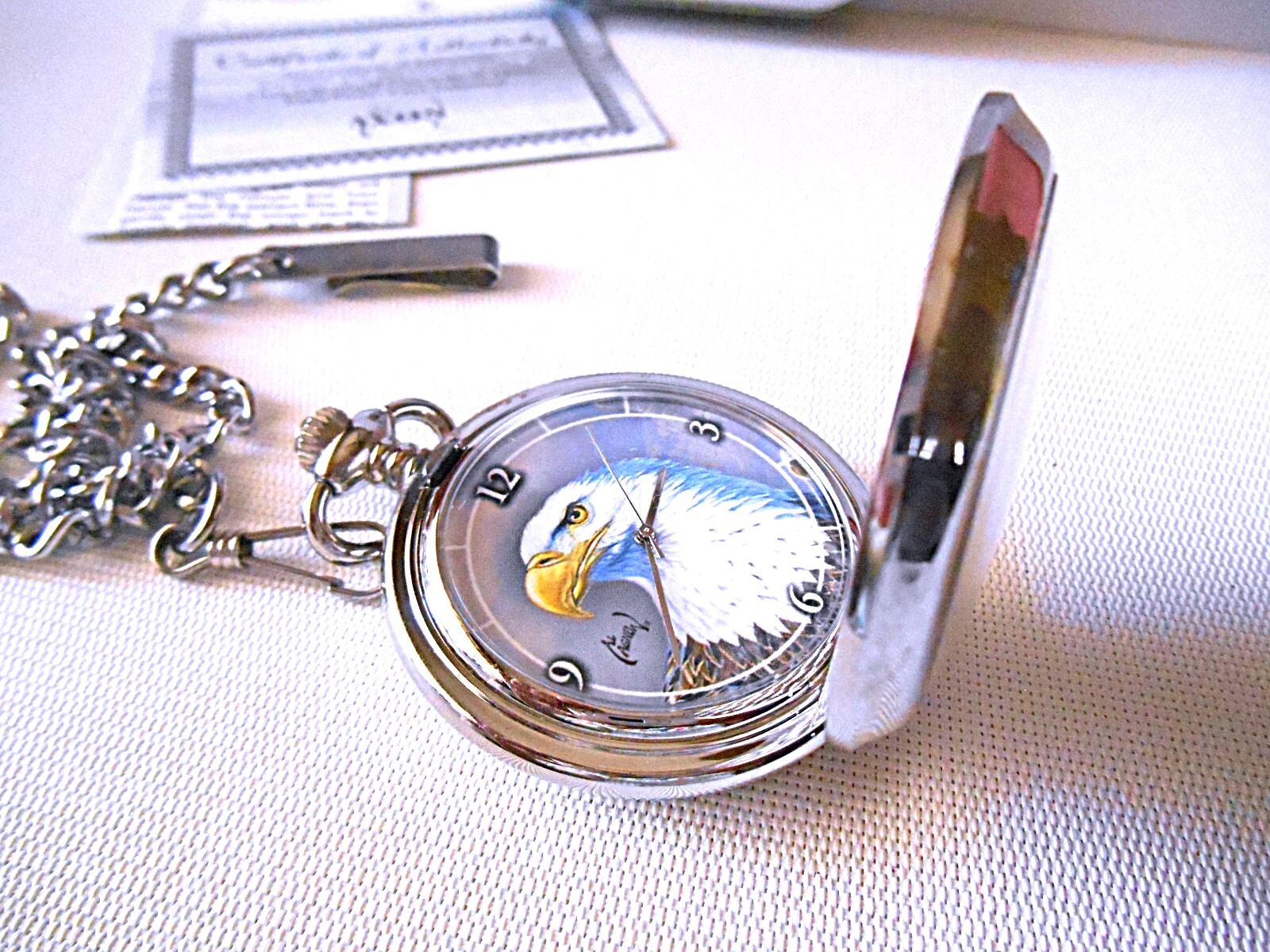 AL AGNEW Majestic Flight Pocket Watch with Chain and Tin -New Battery ...