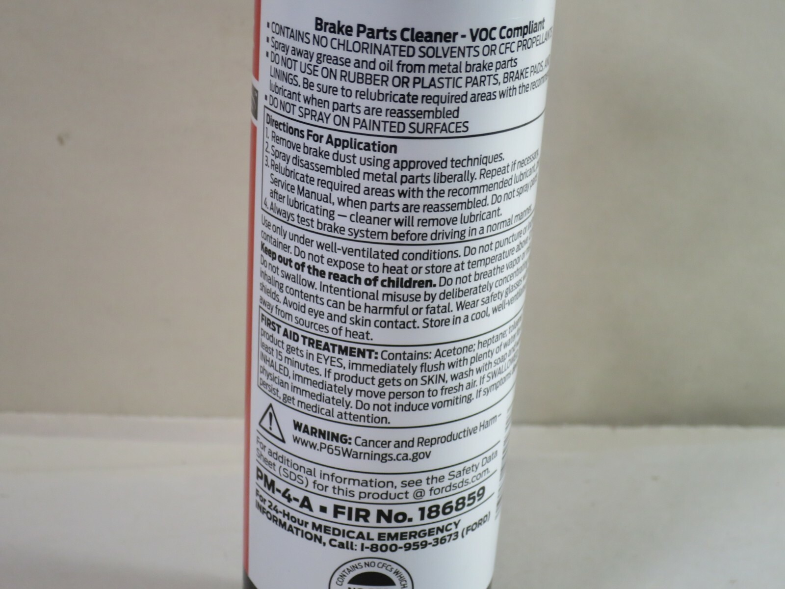 Brake Parts Cleaner VOC Compliant Motorcraft PM-4-A 13oz Can Case of 12 ...