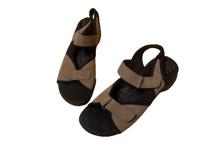 Clarks Springers Tan Open Toe Adjustable Strappy Comfort Sandal Women's ...