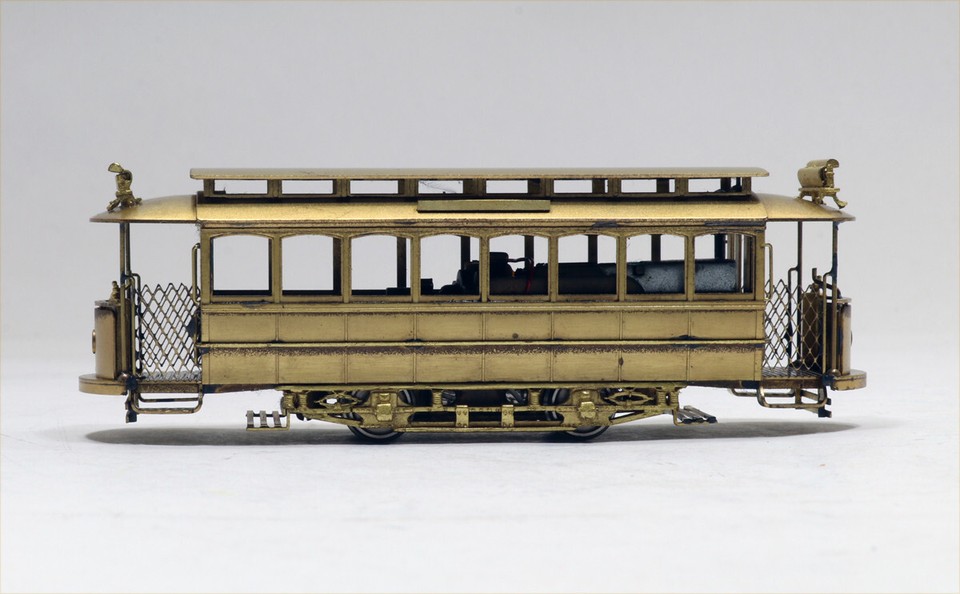 NJ Custom Brass Metro Street Trolley Car HO 1:87 scale Brass DC Powered ...
