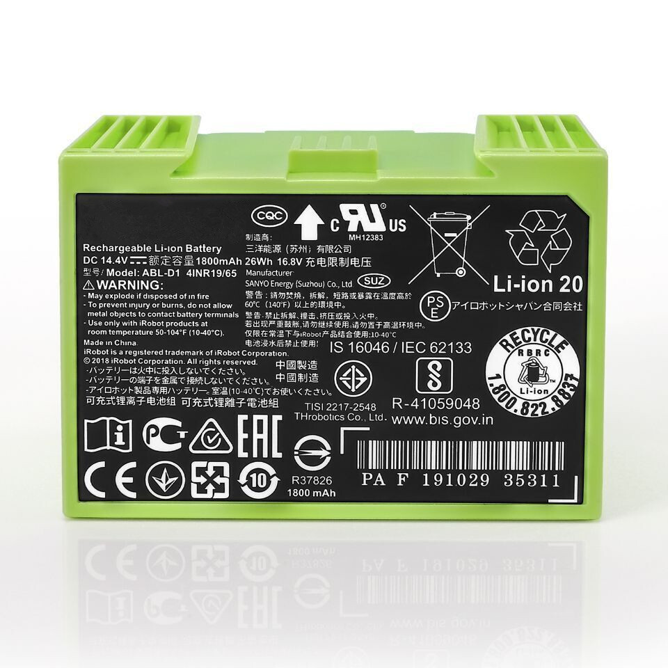 New Battery Irobot Roombae e e5 e6 I7 i7+ i8+ i3+ i4+ABL-D1 26WH 4INR19 ...