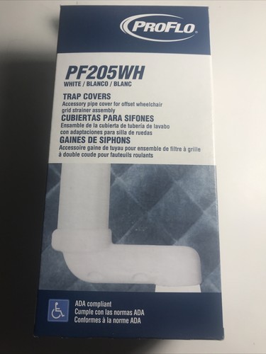 PROFLO ADA Safety Trap Pipe Covers PF205WH Sink Bathroom WHITE NEW In ...