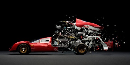 FERRARI 330 P4 EXPLODED CAR POSTER PRINT 18x36 HI RES 9MIL PAPER | eBay