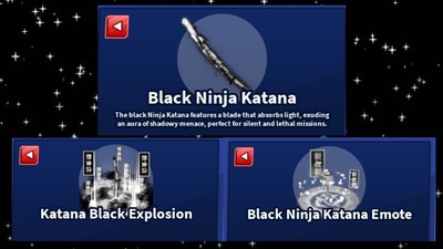 Blade Ball-Black Ninja Katana Set with emote and explosion! | eBay