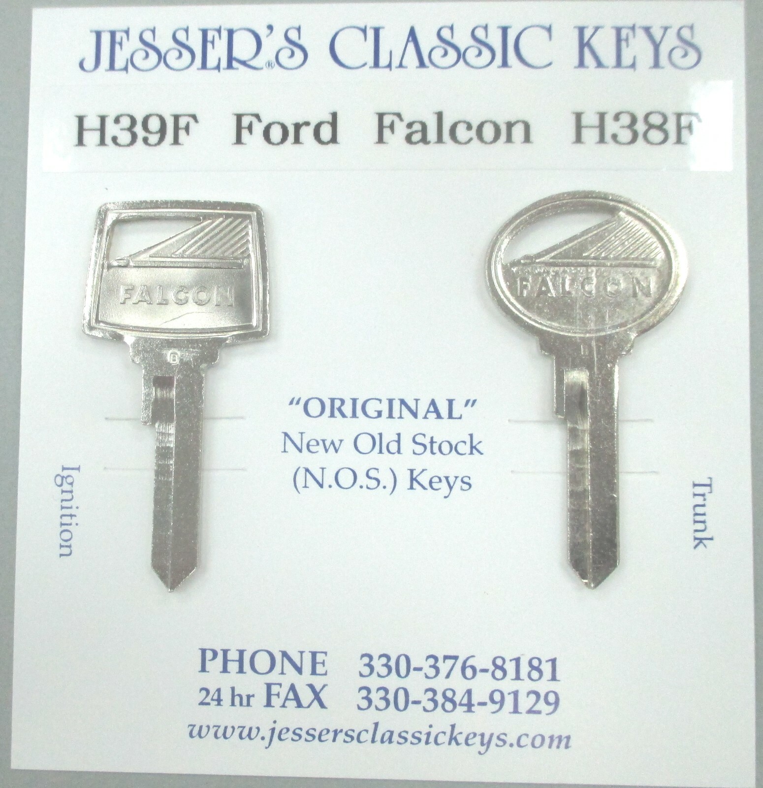 Ford FALCON Keys OEM Nickel NOS Single Cut 1960 1961 1962 1963 1964 ...