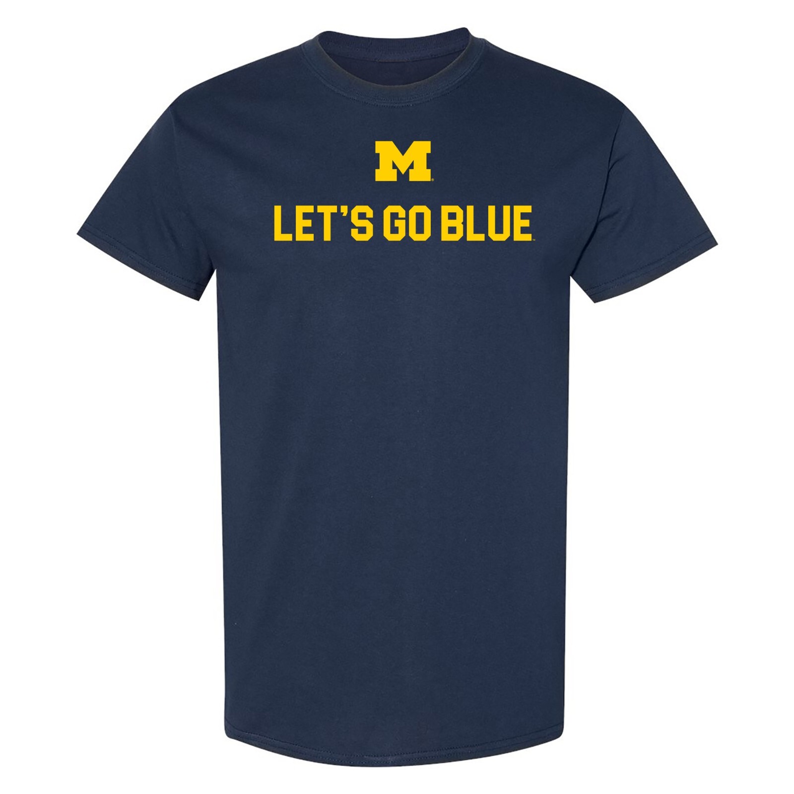 Michigan Wolverines Let's Go Blue, Team Color T Shirt - Navy | eBay