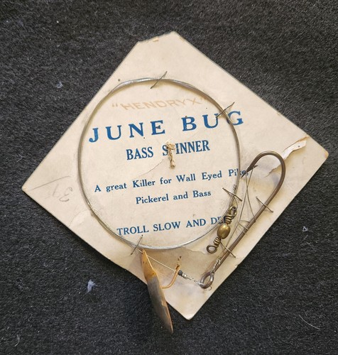 Antique Vintage RAREST HENDRYX JUNE BUG BASS SPINNER New on Card ...