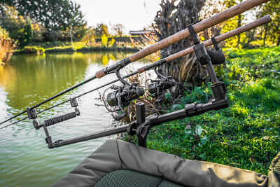 Korum XS Two Rod Arm & Rests Carp Fishing Telescopic Feeder Arm ...