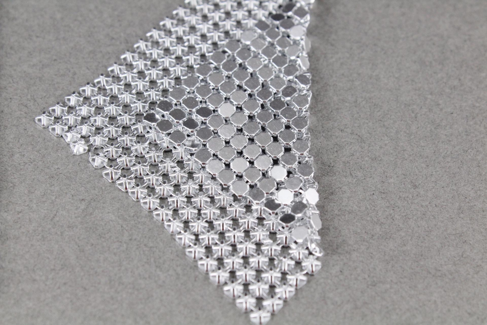 Silver earrings lightweight dangle liquid mesh metal 4" long metallic ...