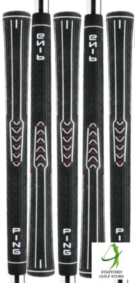 Ping ID 8 OVERSIZE Golf Club Grips .600" Ribbed BLACK/GOLD SET OF 5 ...