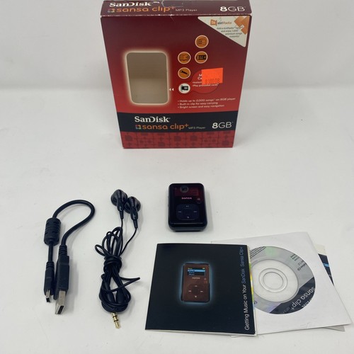 SanDisk Sansa Clip+ 8GB Digital Media MP3 Player Black. Works great ...