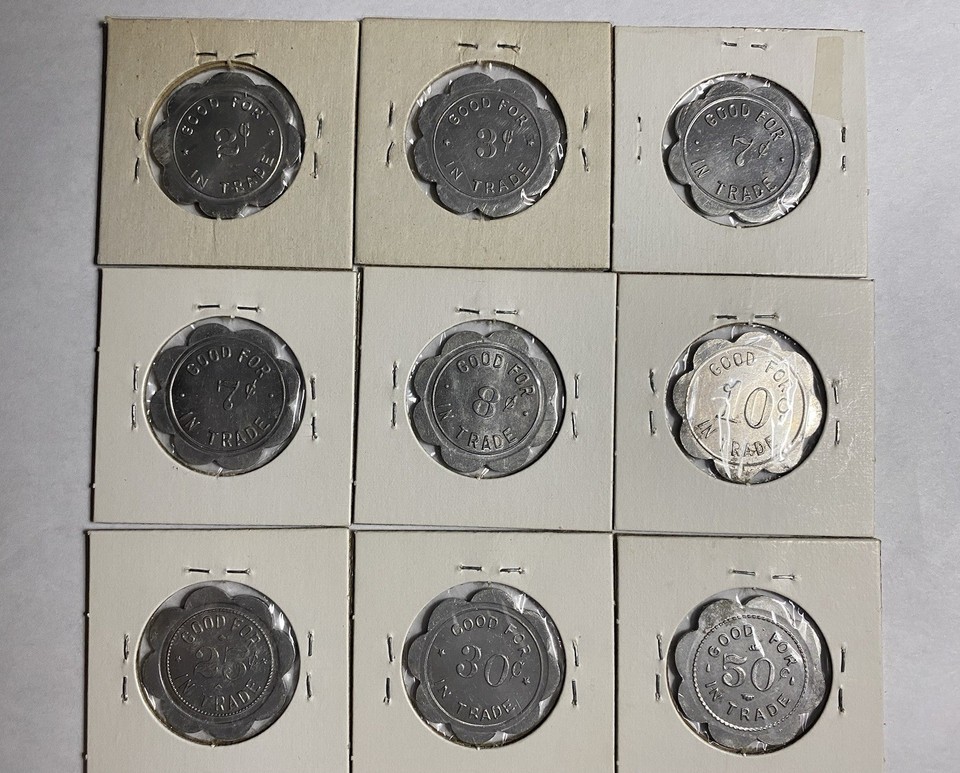 NINE BILZ CITY NEBRASKA TOKENS 2c 3c 7c 7c 8c 10c 25c 30c 50c | eBay