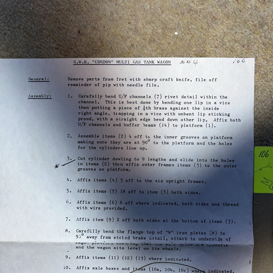 Falcon Brass Models 4mm brass kit -GWR Cordon multi gas tank wagon New ...