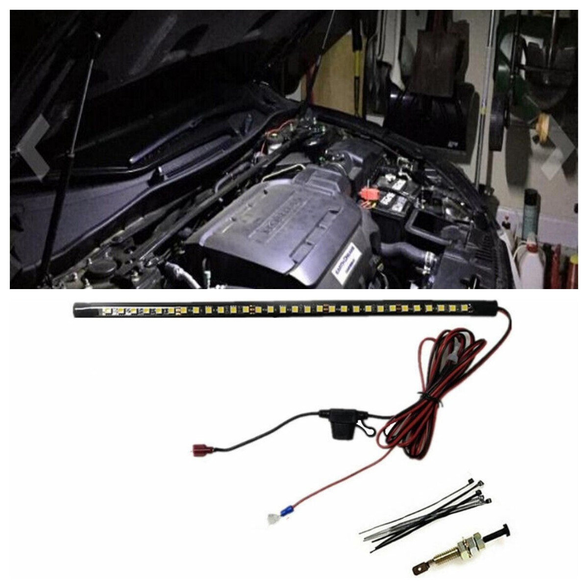 Car LED Panel Light Bar W/Automitic Switch Control For Under Hood ...