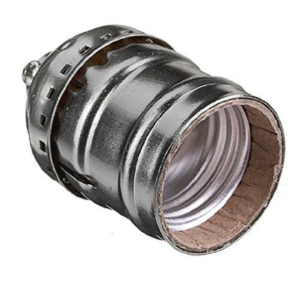 Vintage Style Black Chrome Light Base Socket - uses standard light bulb ...