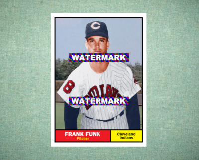 Frank Funk Cleveland Indians 1961 Style Custom Baseball Art Card | eBay