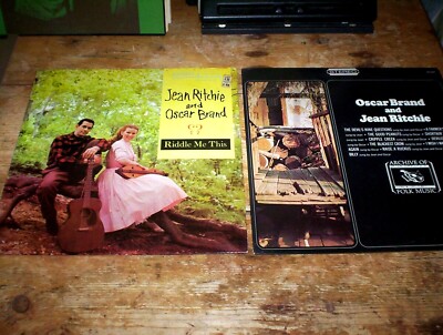 JEAN RITCHIE and OSCAR BRAND ( 2 ) LP lot: SELF TITLED / RIDDLE ME THIS ...