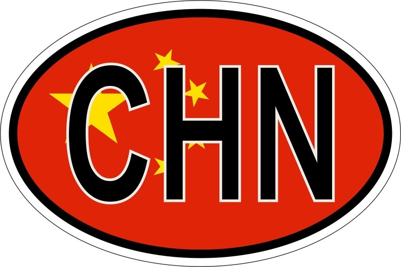 Sticker oval flag vinyl country code CHN china | eBay Australia
