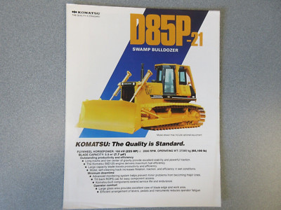 Komatsu D85P-21 Crawler Dozer Brochure 6 Page | eBay