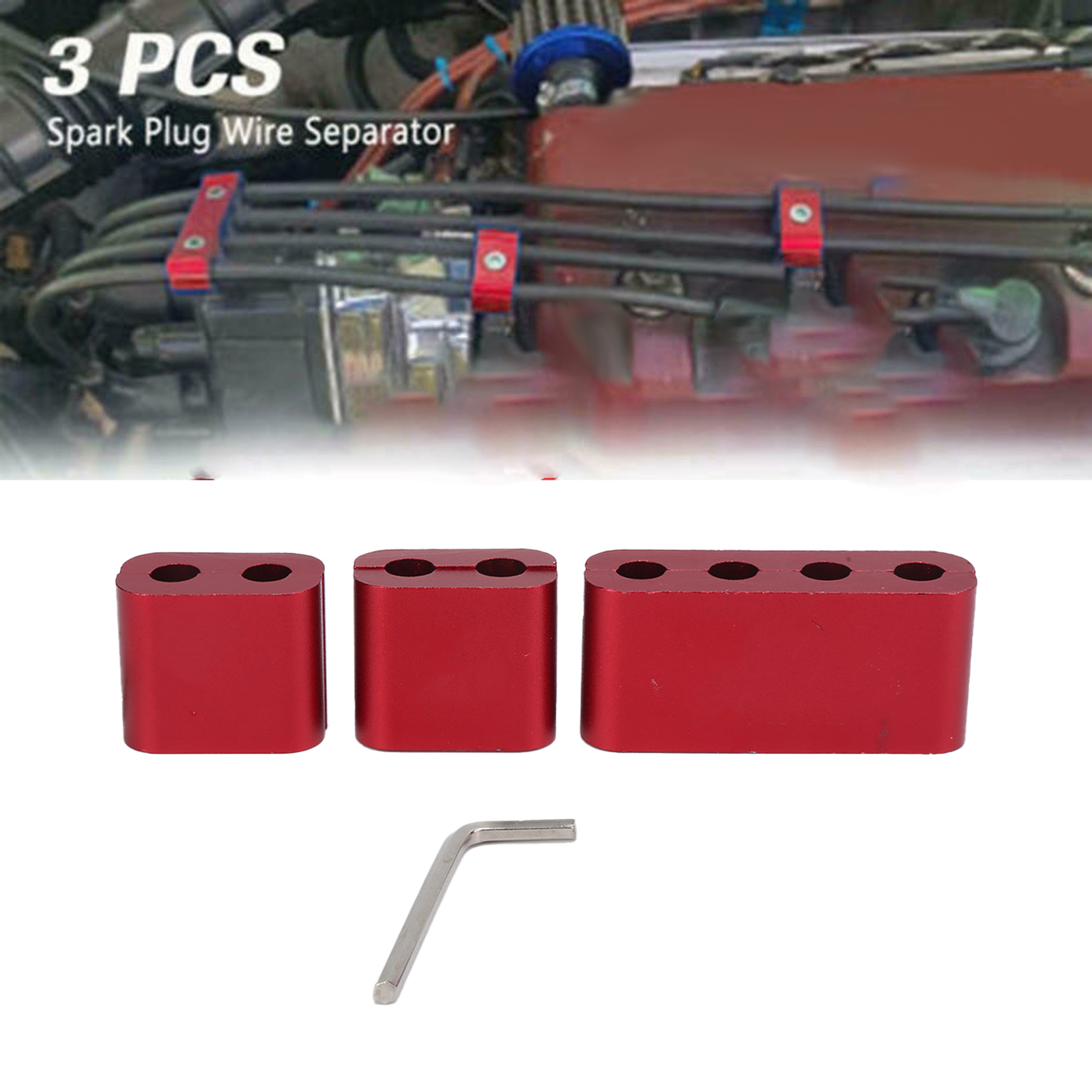 .* 3pcs Spark Plug Electrical Wire Separators Aluminum Alloy Clamps For ...