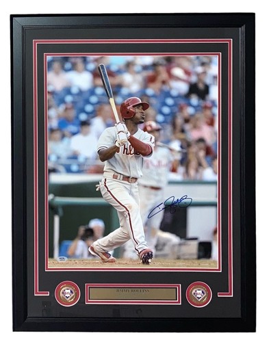 Jimmy Rollins Signed Framed 16x20 Philadelphia Phillies Photo PSA | eBay