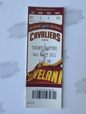 2011 Toronto Raptors at Cleveland Cavaliers Ticket 1/5/11 | eBay