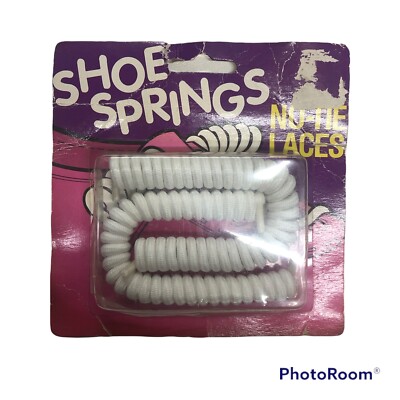 Vintage Pell Spring Shoe Laces Strings Coil Elastic No Tie Shoelaces ...