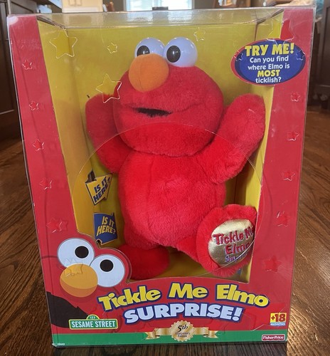 Tickle Me ELMO Suprise Plush Doll Sesame Street MIB Box Fisher Price ...