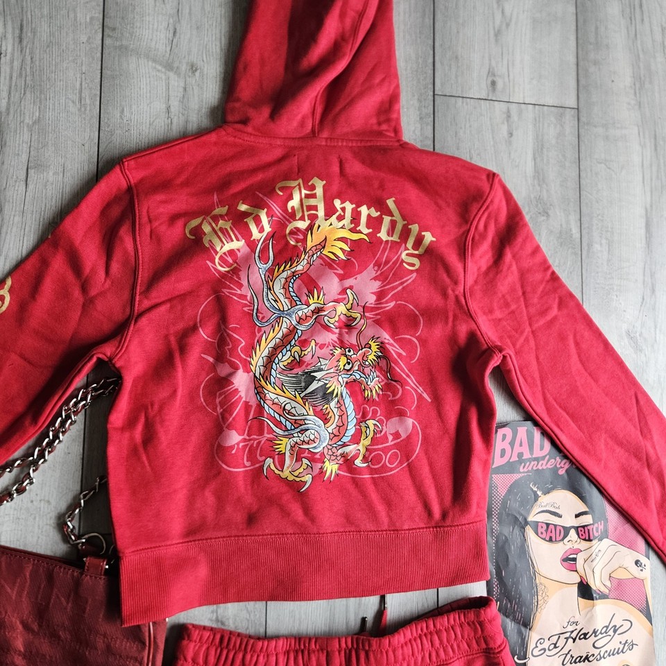 Ed Hardy Red Dragon & Skull Tattoo Tracksuit| Don Ed Hardy Y2K ...