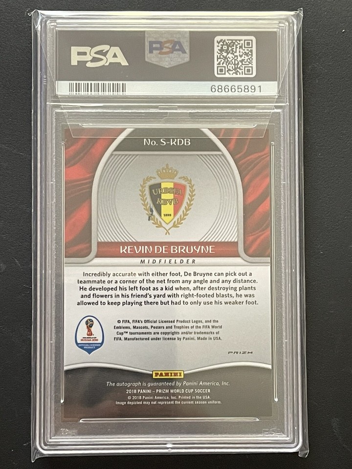 2018 Prizm WC Kevin De Bruyne BLUE SHIMMER Signatures Auto #S-KDB PSA 9 | eBay
