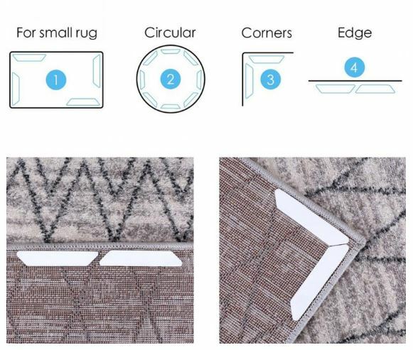 Anti Slip Grippers Mat Rug Carpet Anti Curling Rug Soft Tape Floor ...