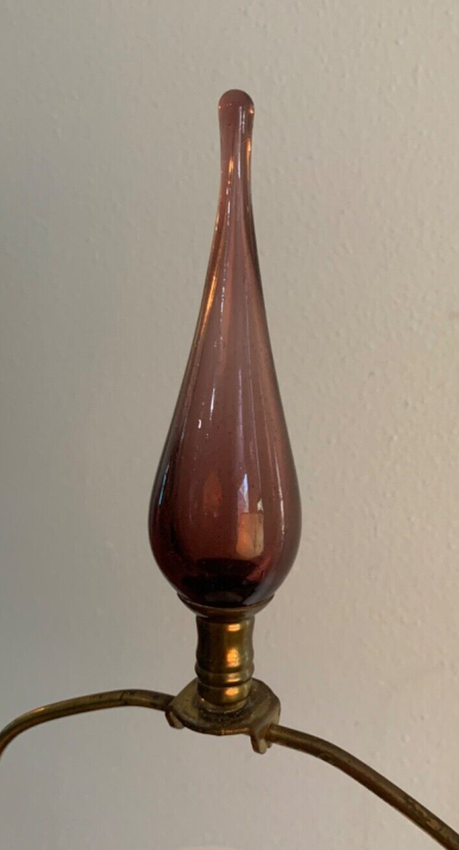 RARE Blenko MCM 32” AMETHYST Glass Table Lamp with Hard to Find ...