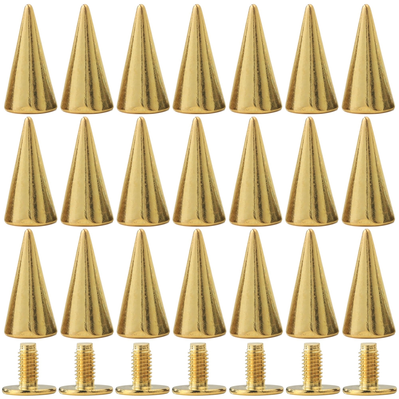 YORANYO 100 Sets Spikes and Studs 12MM Spikes for Clothing Metal Studs ...