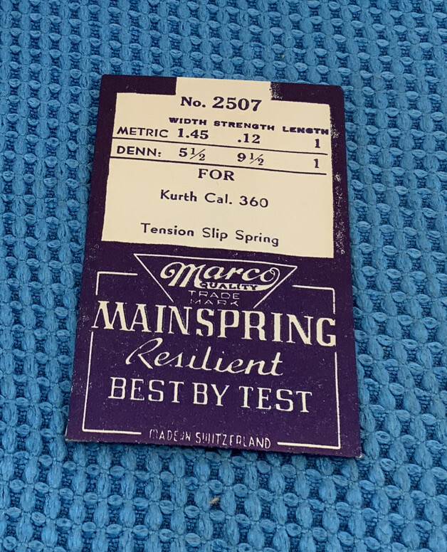 MARCO Mainspring Bridle For Kurth 360 (5.5 X 9.5 X 1) NOS (WA95-END) R ...