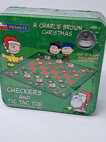 Checkers/Tic Tac Toe Tin Charlie Brown Christmas (BRAND NEW GAME ...