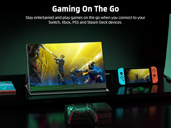 16.0" Portable Monitor 2K QHD HDMI USB C 1200:1 Display Screen for ...