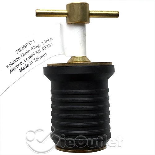 Attwood Marine 7526PD1 1" Expanding Drain Plug Bung with Brass Screw T ...