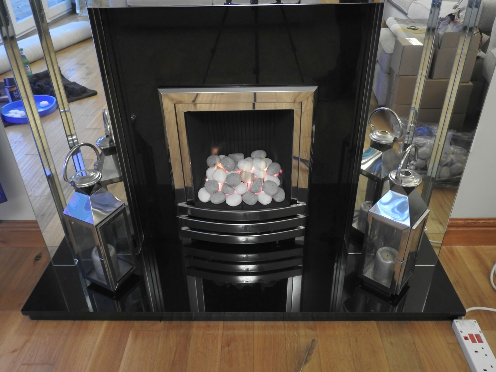 Gas Fire Ceramic Replacement Pebbles Grey White Living Flame Bioethanol ...