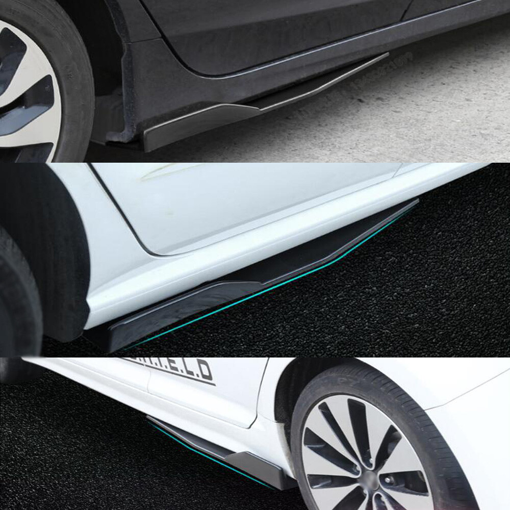2pcs/Set Universal Black Car Side Skirt Rocker Splitters Winglet Wings ...