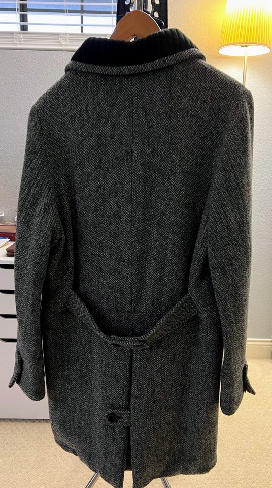 Bespoken Harris Tweed Overcoat - Size M - Speckled Grey - Quilted ...