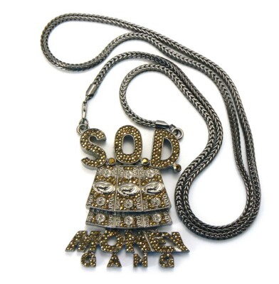 ICE BLING SOD MONEY GANG PENDANT WITH 4mm 36" FRANCO CHAIN | eBay