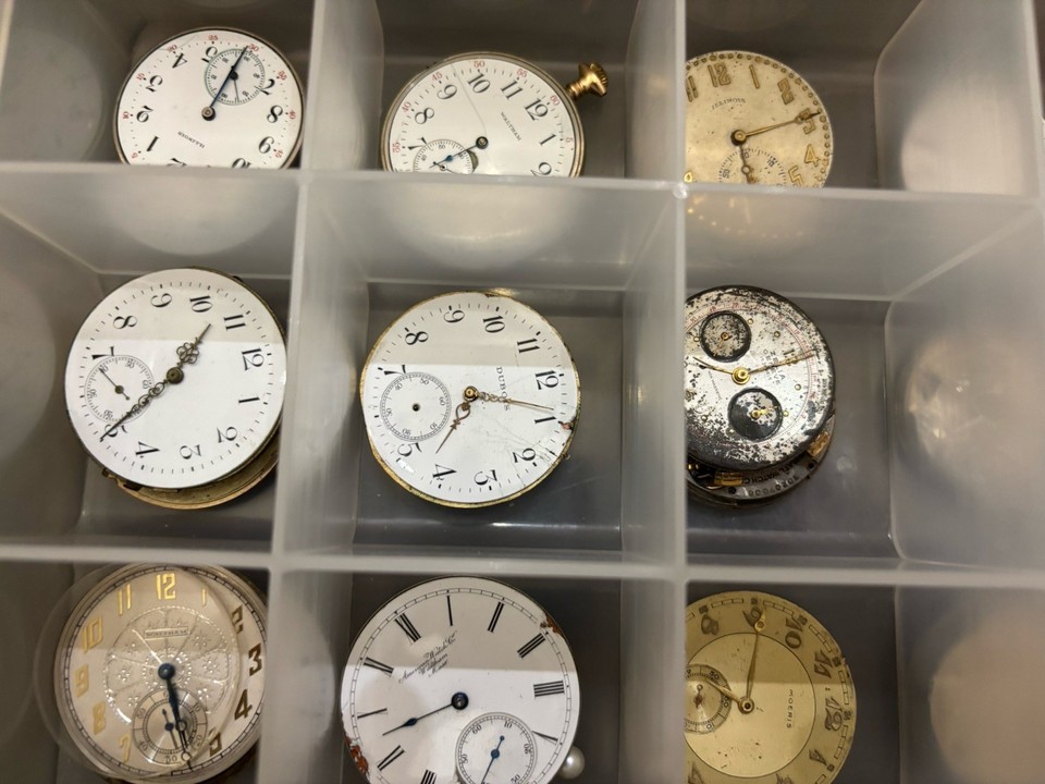 Huge Watch Automatic Parts Lot Movements Glass Bands Pocket Watch ...