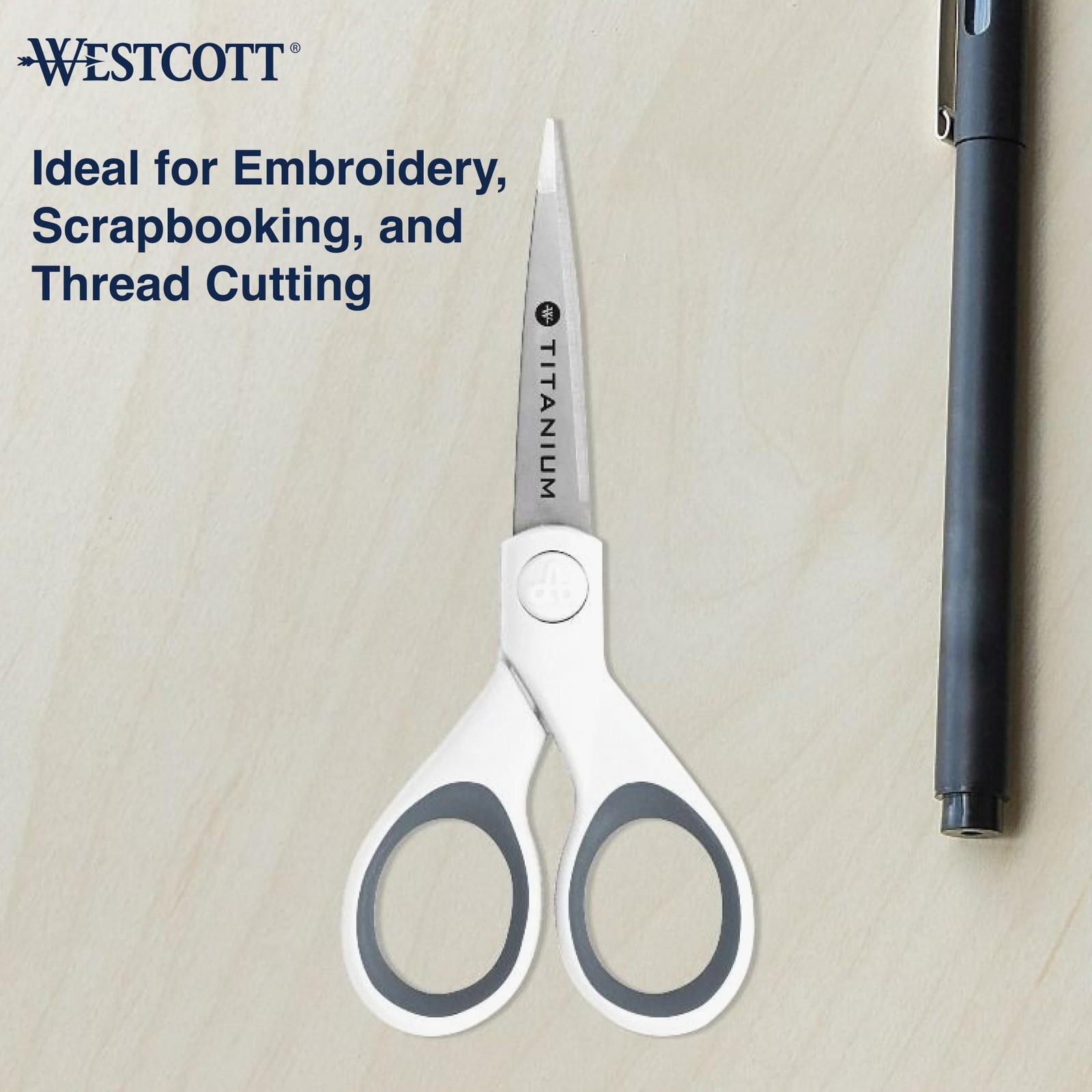Westcott 16376 Crafting Scissors, 5-Inch Titanium Micro-Tip Scissors ...