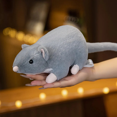Lifelike Mouse Soft Plush Toy Lovely Grey Mice Full Stuffed Animal Rat ...