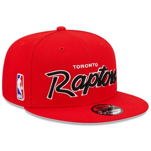 New Era Toronto Raptors Red Snapback Hat NBA Script Team Logo ...