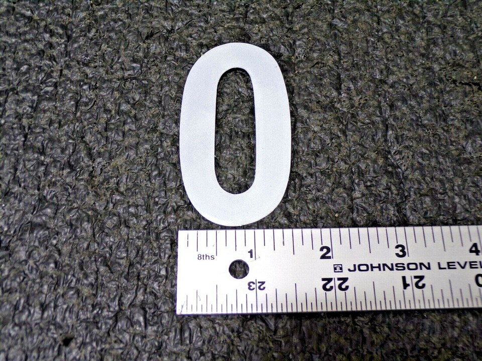 ELECTROMARK Die Cut Number Label, 0, Silver, 3" Height, 5 PK, 3412230 ...