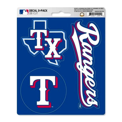 Texas Rangers MLB Vinyl Die-Cut Decal Sticker Set / 3 Pack *Free ...