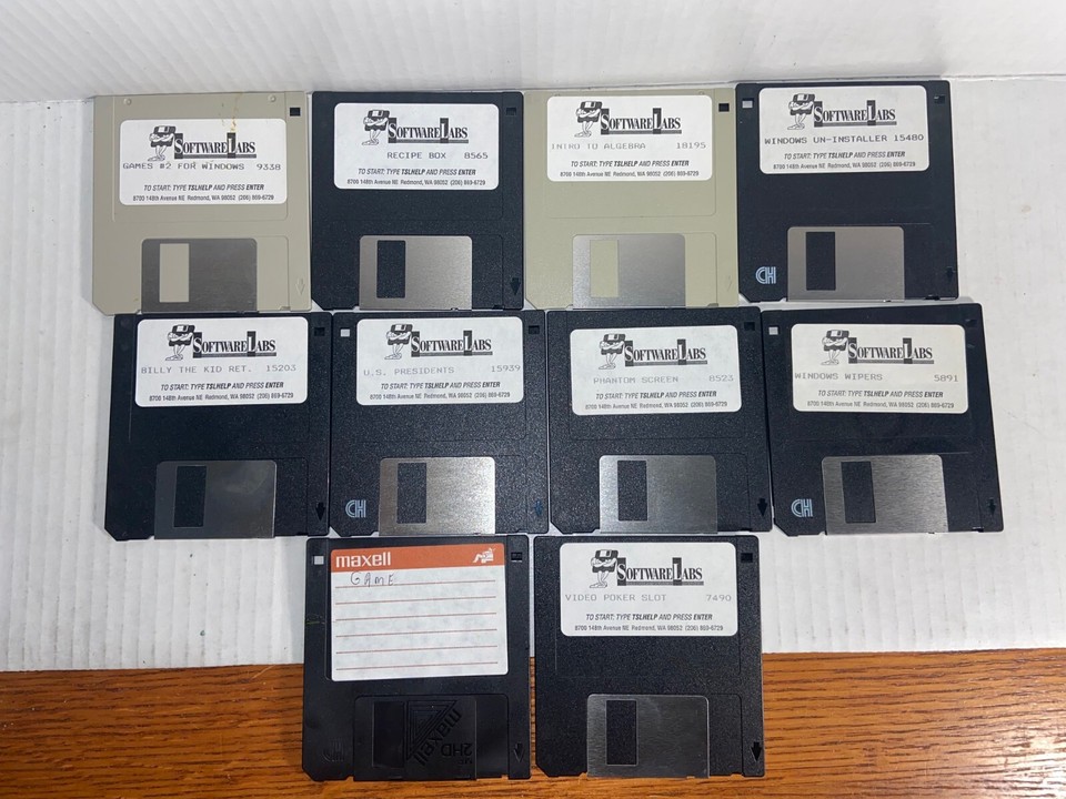 Vintage Software Lot 3.5 Floppy Disks PC Games, Utilities & Programs ...