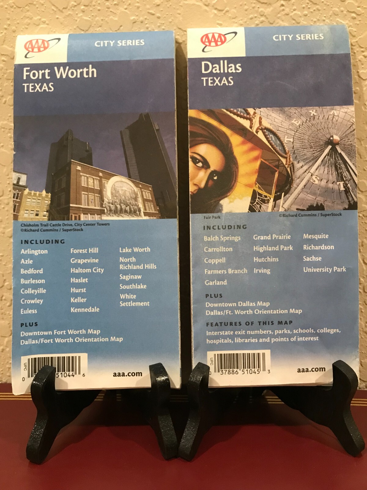AAA Ft Worth & Dallas Texas Maps, 2004 City Series Maps, Lot of 2 Maps ...